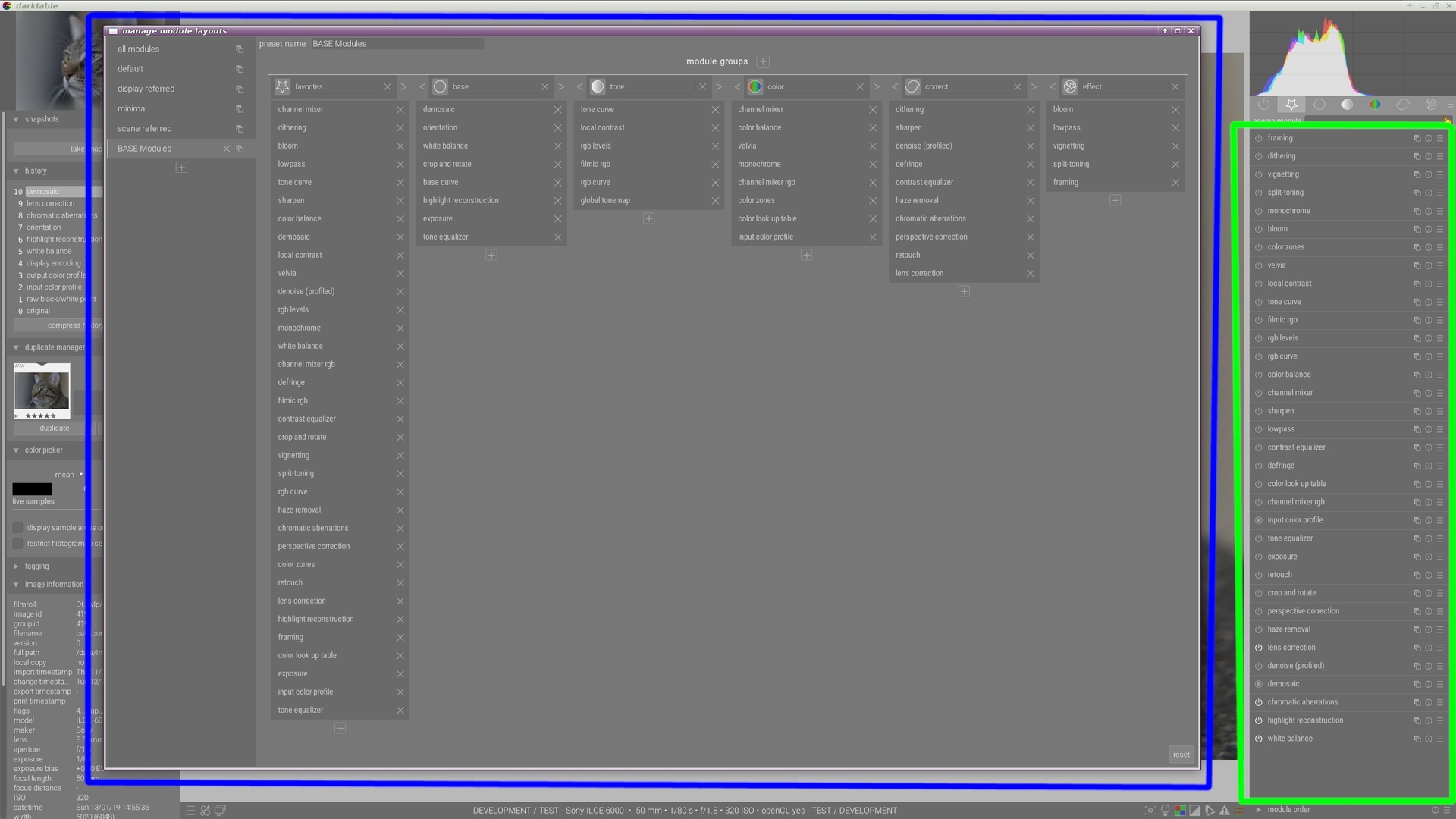 Module order in the new presets / manage presets / manage modules ...