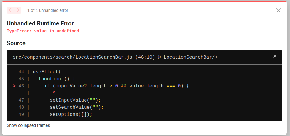 Bug Runtime Error While Adding Location And Switching Back And Forth When Signing Up · Issue