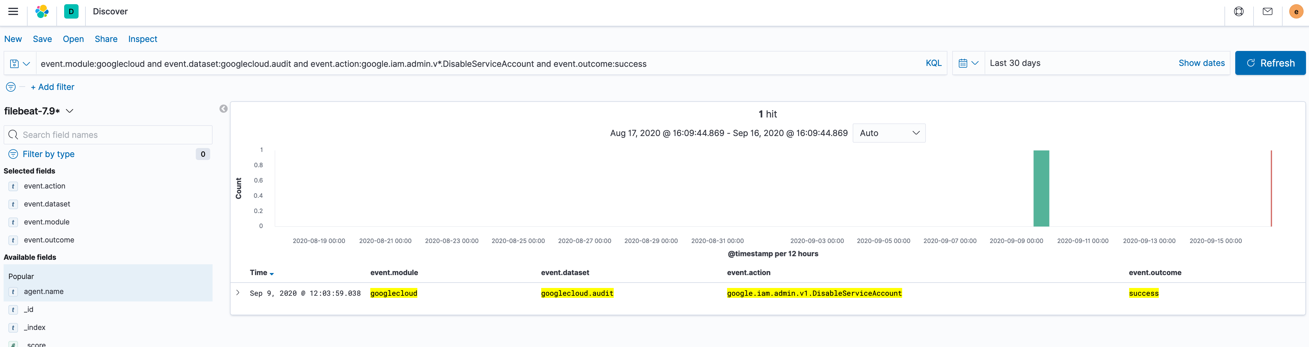[New Rule] GCP Service Account Disabled · Issue #299 · elastic/detection-rules · GitHub