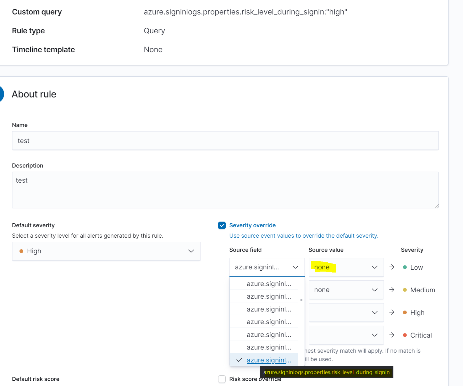 [New Rule] Azure High Risk Signin · Issue #731 · elastic/detection-rules · GitHub