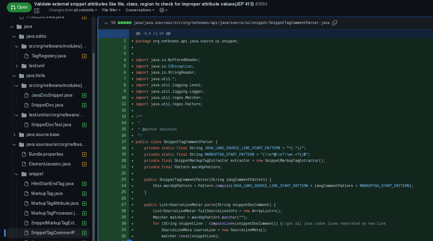 Validate external snippet attributes like file, class, region to check ...