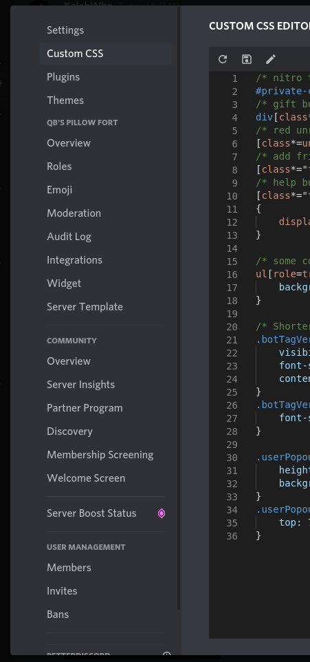 [Bug] BetterDiscord settings tabs show in Server Settings dialog · Issue #798 · BetterDiscord ...