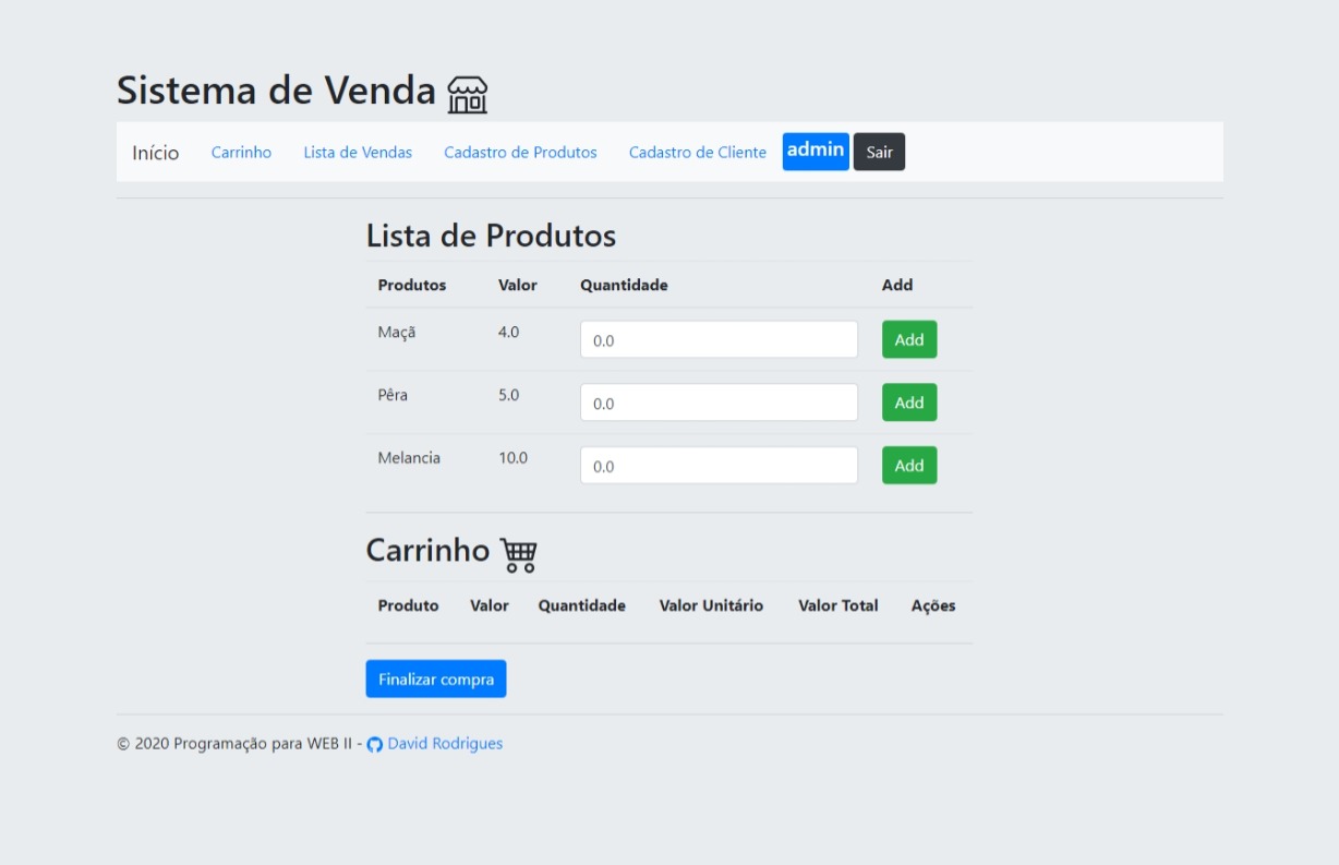 GitHub - trasherdave/carrinho-de-compra: Sistema e-commerce
