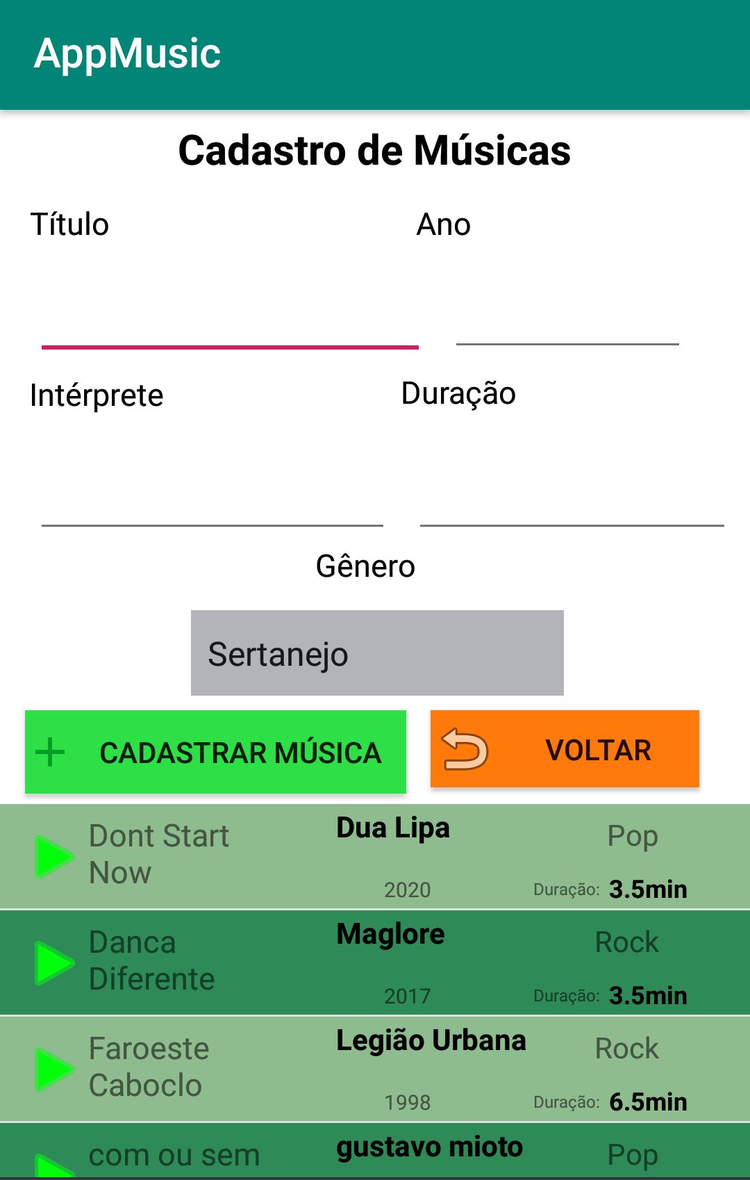 GitHub - murilobarr0s/appmusic: App desenvolvido em Java - Android, com ...