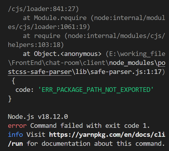 依赖安装错误 · Issue #1 · junhaideng/chat-room · GitHub