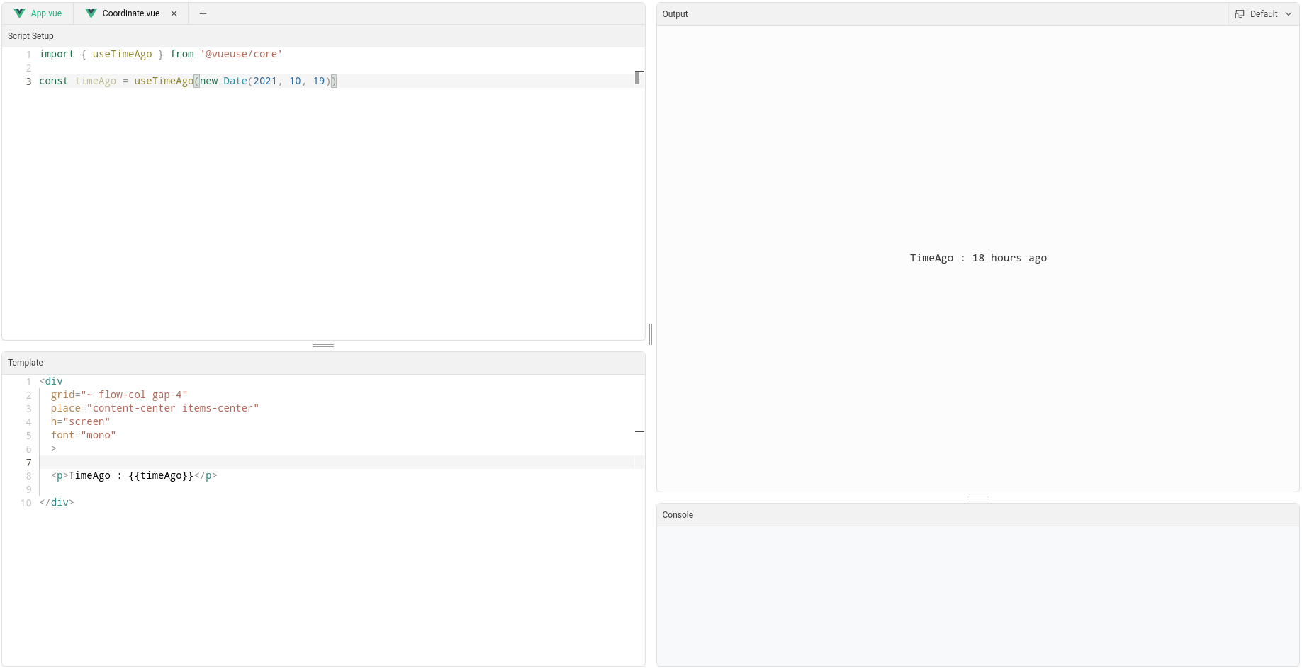 I don’t quite understand the usage of useTimeAgo · Issue #936 · vueuse/vueuse · GitHub