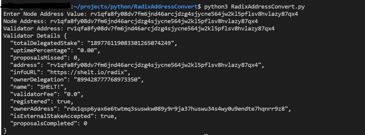 Convert Radix Node Address to Validator Address · GitHub