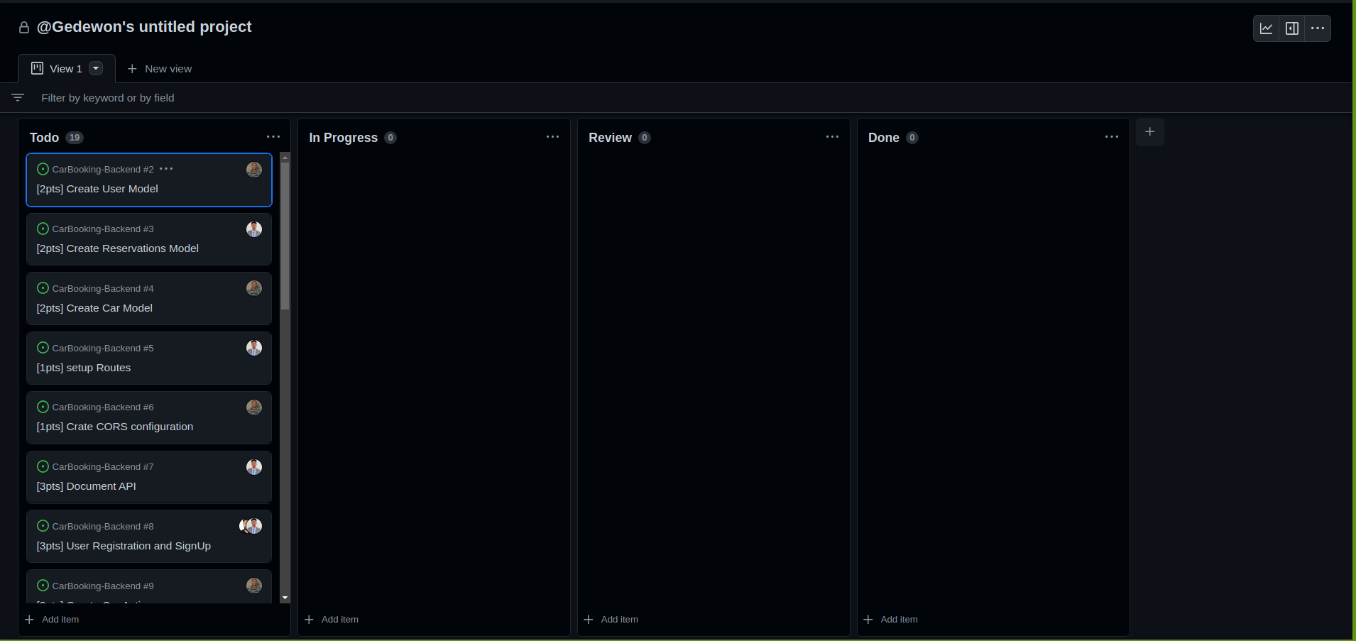 Kanban Setup · Issue #21 · Gedewon/CarBooking-Backend · GitHub