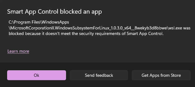 WSL blocked by Smart App Control · Issue #9457 · microsoft/WSL · GitHub
