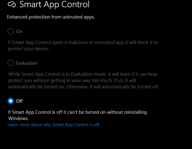 WSL blocked by Smart App Control · Issue #9457 · microsoft/WSL · GitHub