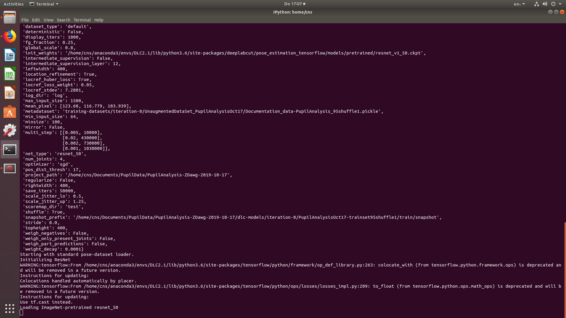 Stuck on loading resnet (error in dataset) · Issue #453 · DeepLabCut ...