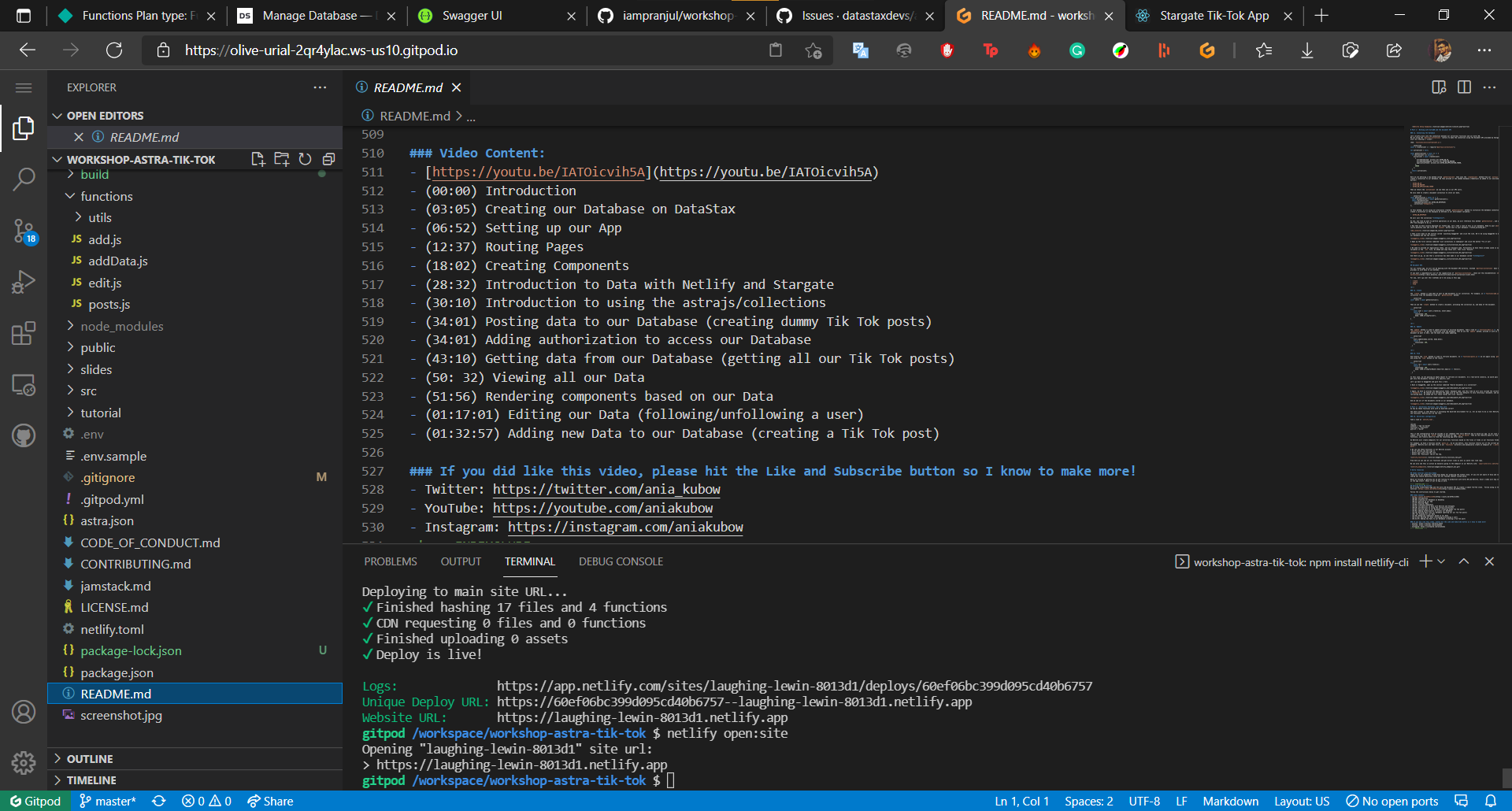 [HW] Pranjul Yaduvanshi · Issue #78 · datastaxdevs/workshop-social-media-tiktok · GitHub