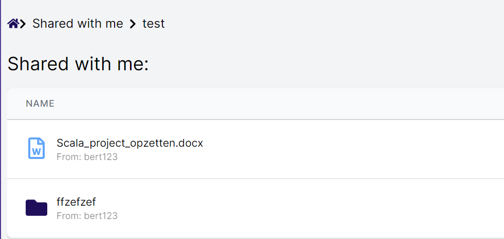 The navbar in the shared with me folder should be consistent with the local filebrowser. · Issue ...