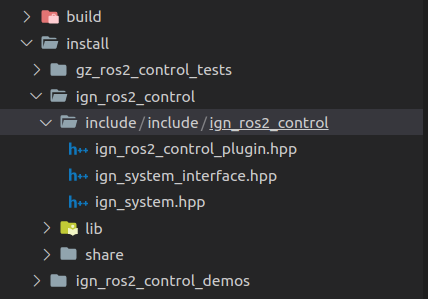 Install include directory ign_ros2_control · Issue #160 · ros-controls/gz_ros2_control · GitHub