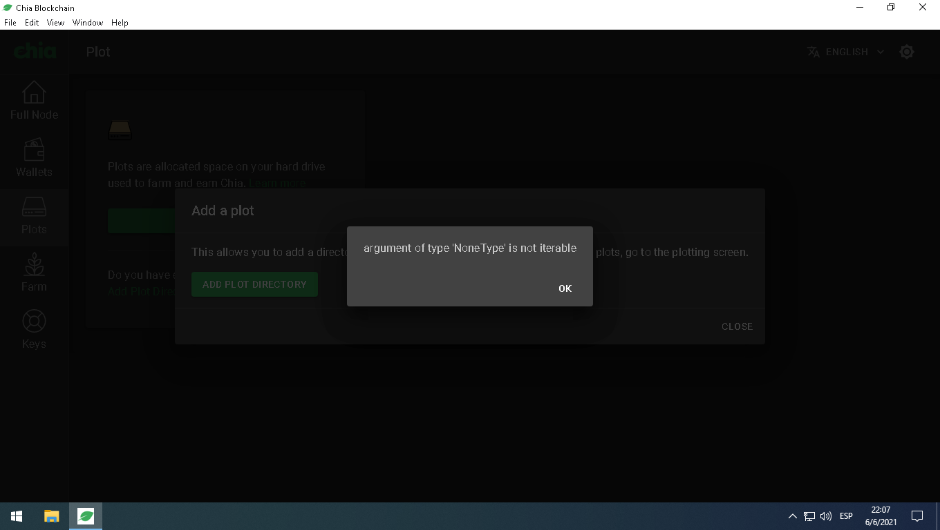 [BUG]Error 22 · Issue #4660 · Chia-Network/chia-blockchain · GitHub