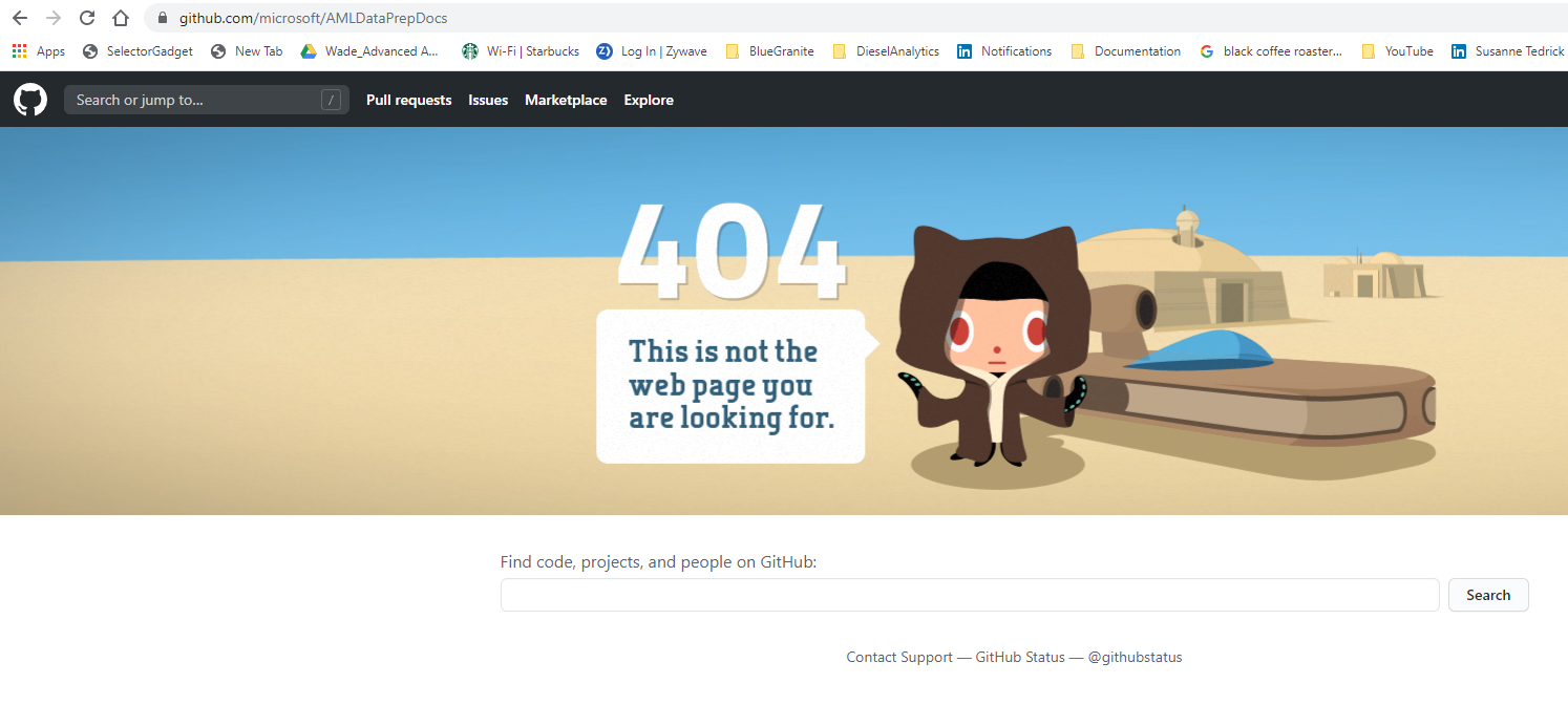 The link to the GitHub site is broken · Issue #1090 · Azure/MachineLearningNotebooks · GitHub