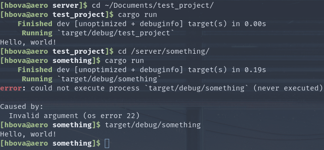 Cargo execution path on samba share · Issue #11512 · rust-lang/cargo · GitHub