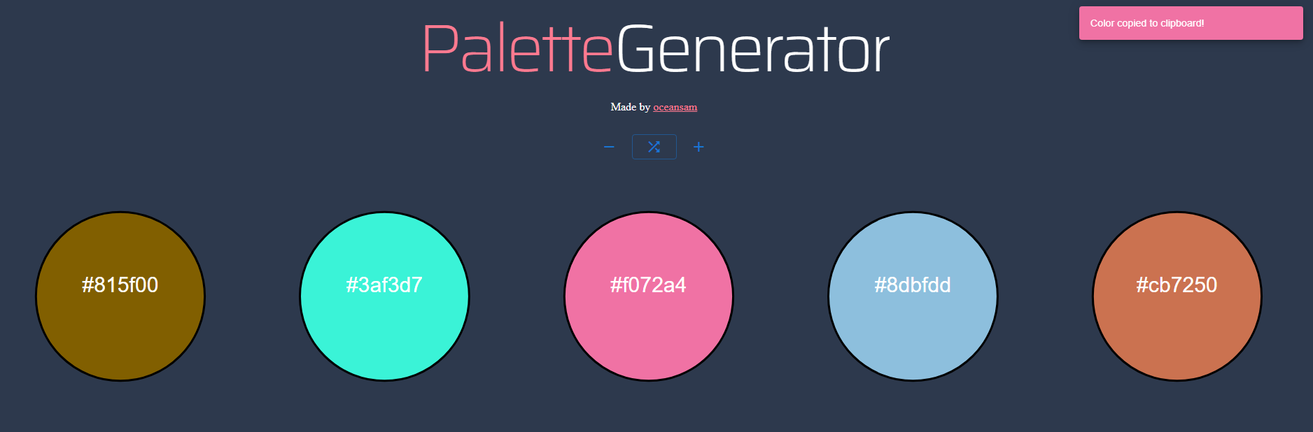GitHub - oceansam/PaletteGenerator: 🎨 Generate color palettes with ease