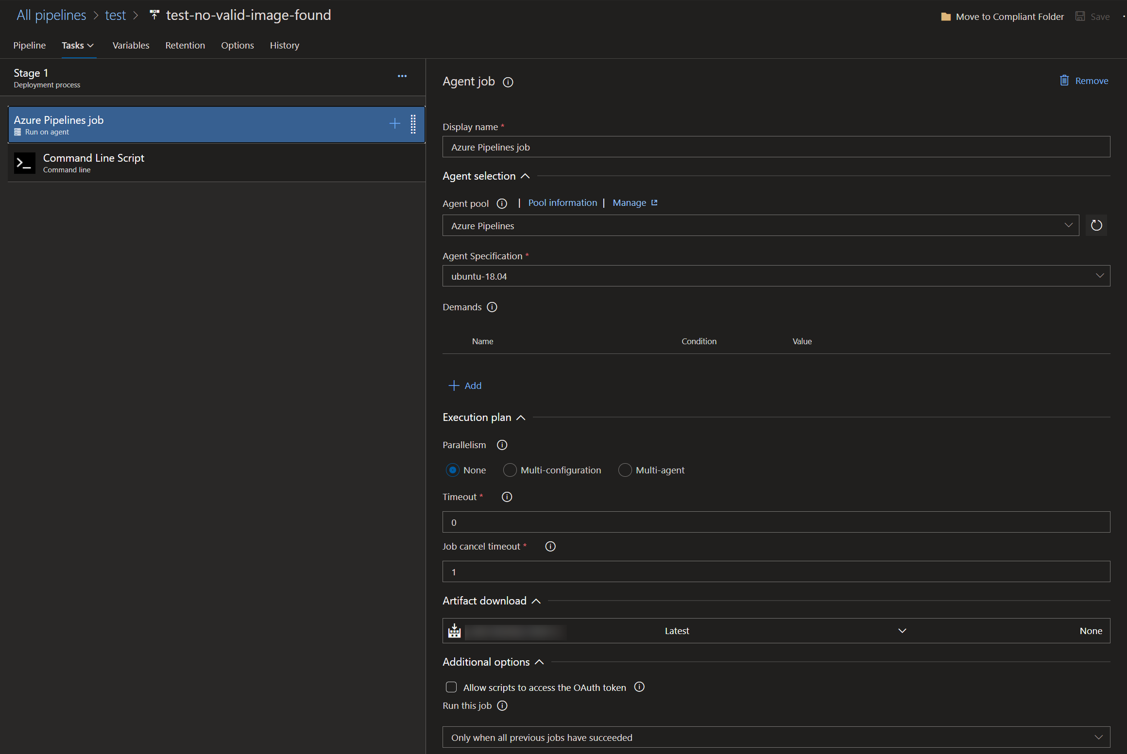 Getting "No valid image label found in agent specification" despite ...