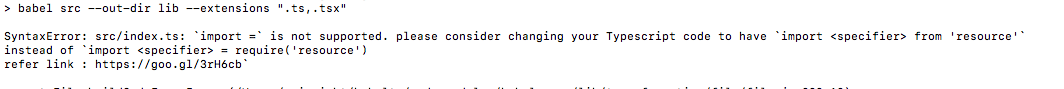 Improve Error Message For `typescript` Parsing Of `import ` · Issue 1841