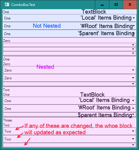 DataTemplate with ComboBox and $parent binding not working · Issue #3586 · AvaloniaUI/Avalonia ...