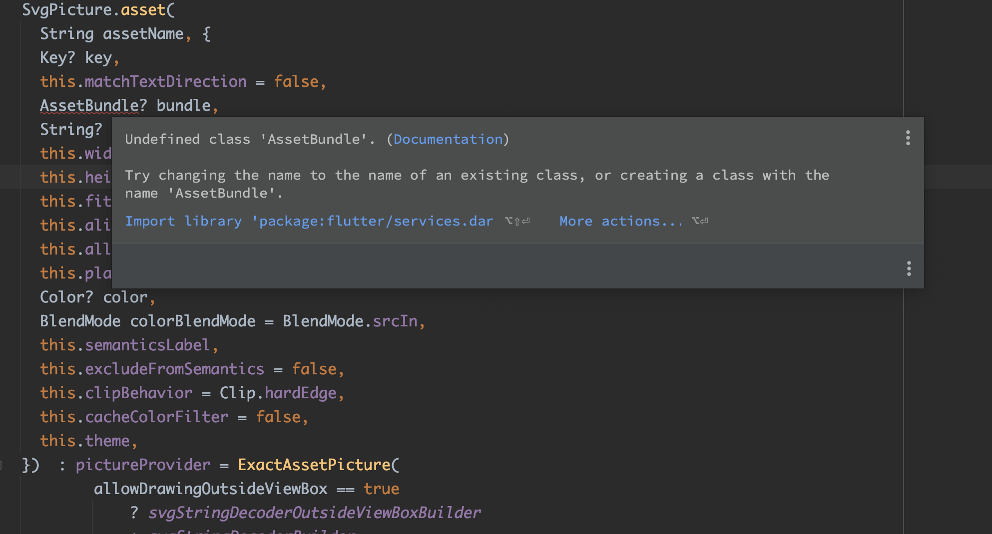 Type 'AssetBundle' not found · Issue #620 · dnfield/flutter_svg · GitHub