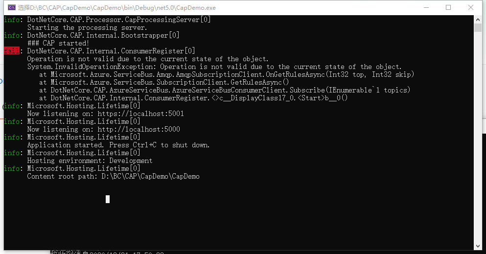 Azure service bus throw exception "Operation is not valid" used .net 5 · Issue #746 · dotnetcore ...