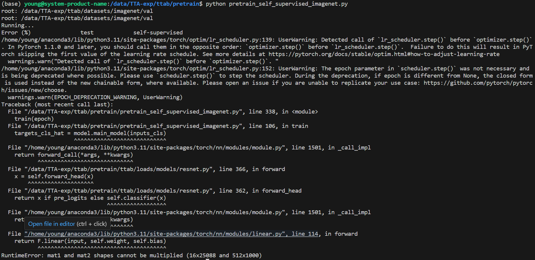 The unexpected error of training resnet and wideresnet on imageNet dataset. · Issue #3 · LINs ...