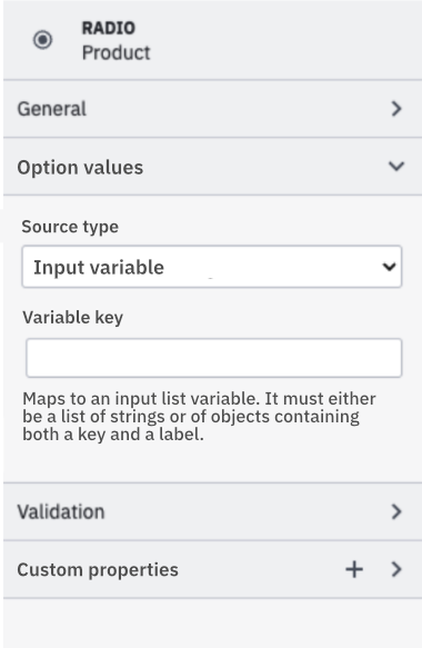 Allowing configuration of values (options) source via the properties panel for 'select-type ...