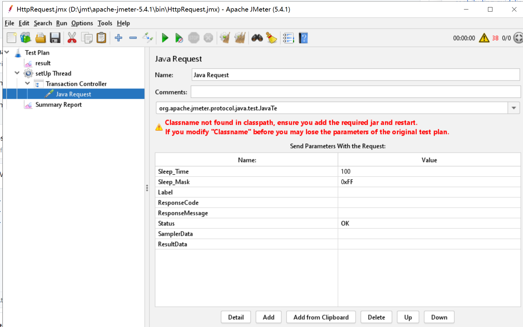 Load time of Transaction Controller