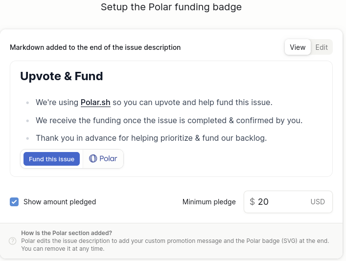 Move Fund This Issue button · Issue #984 · polarsource/polar · GitHub
