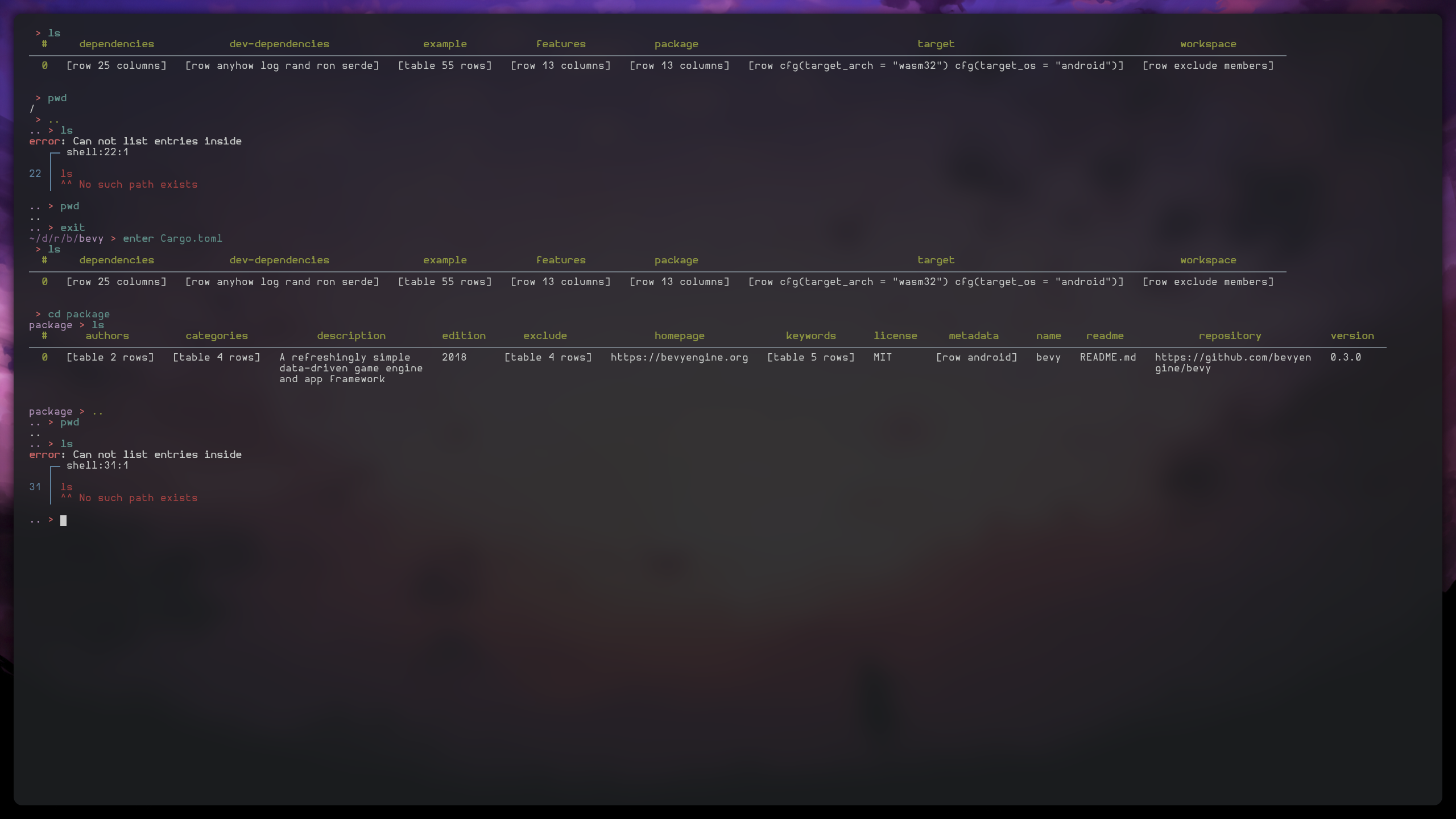 .. does not enter root path inside of files · Issue #3365 · nushell/nushell · GitHub