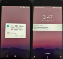Dialog asking to grant permissions overlays the lock screen on Android ...