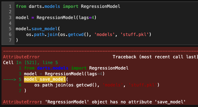 Why is .save_model() not working? · Issue #1248 · unit8co/darts · GitHub
