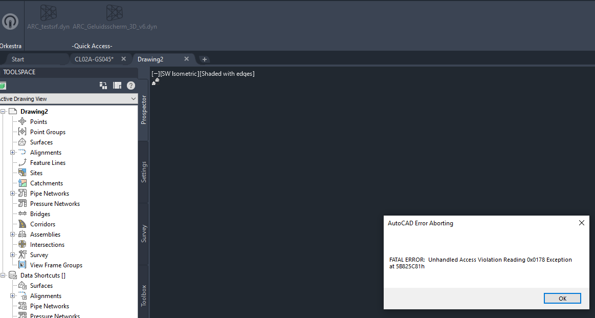Civil 3D - Run script from Toolbar - Fatal Error · Issue #89 · OrkestraOnline/Orkestra_Online ...