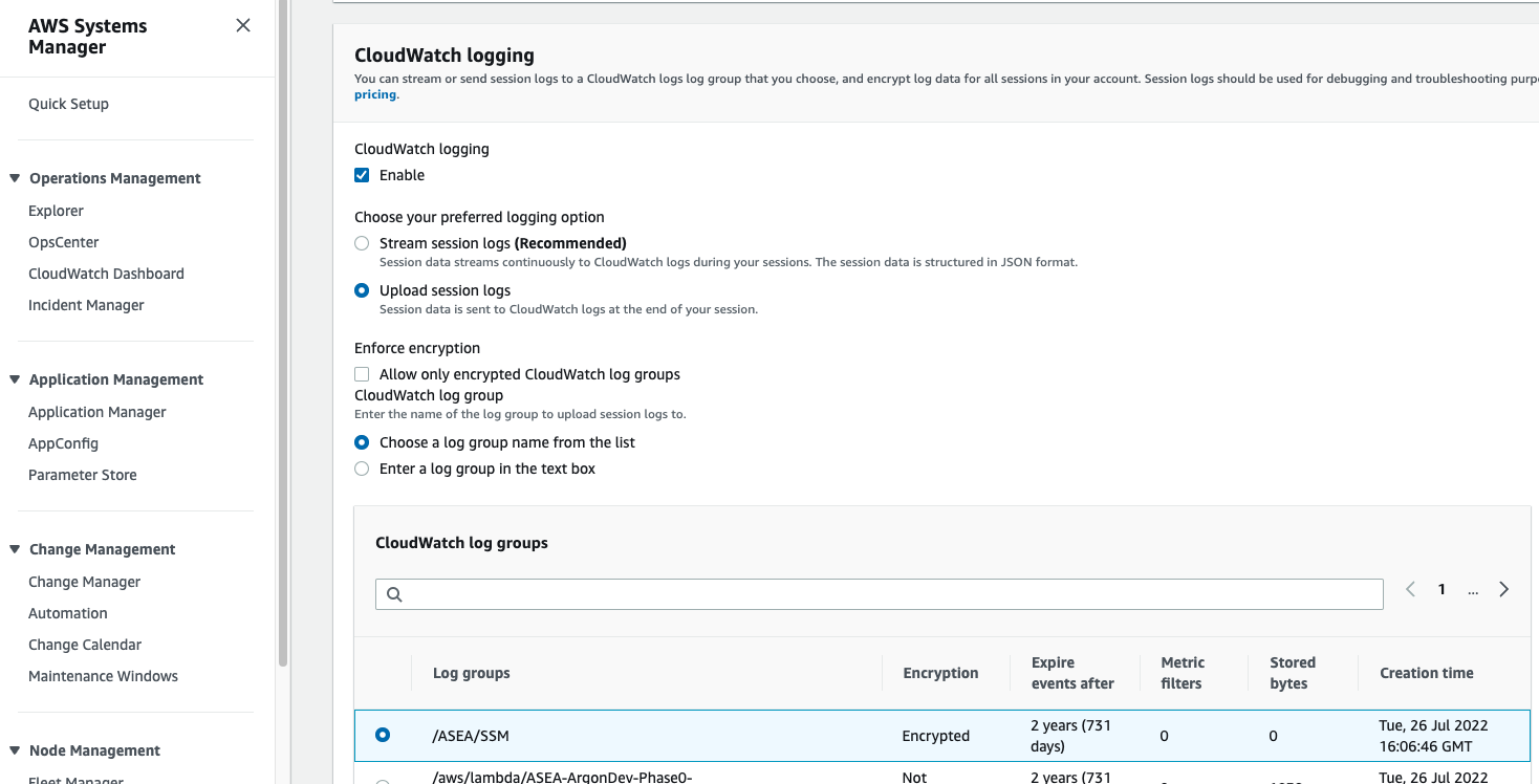 [bug][functional] Asea Config Doesn T Disables Sending Of Ssm Logs To Cloudwatch · Issue 1061