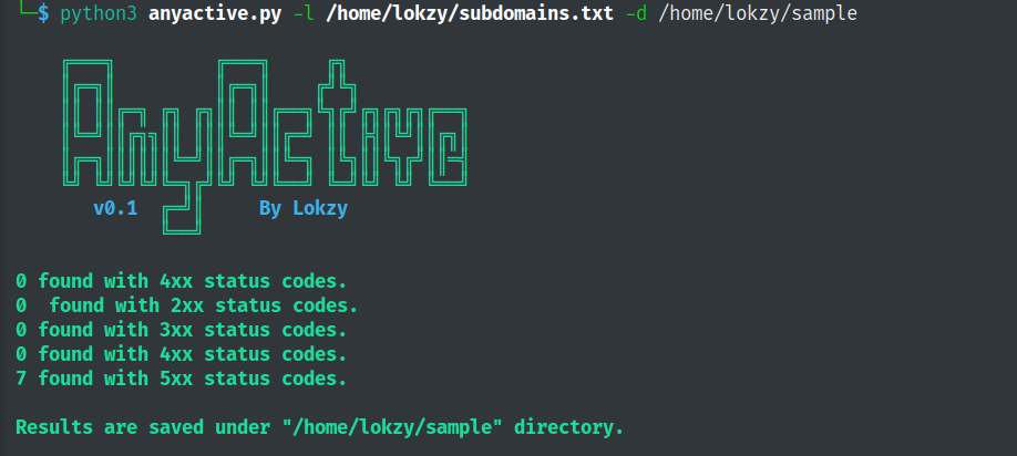 GitHub - vishnujchandran/any-active: A Python tool for checking the status codes of URLs or ...