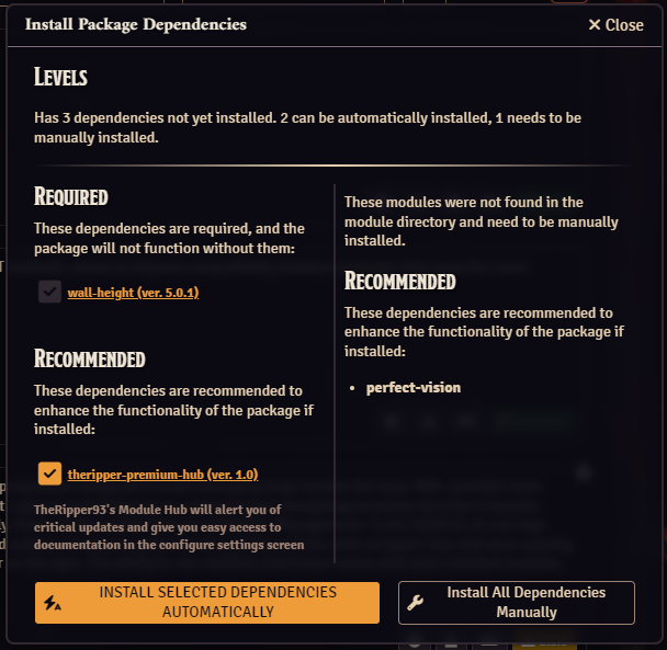 Suggestions for Dependencies Dialogs · Issue #9581 · foundryvtt/foundryvtt · GitHub