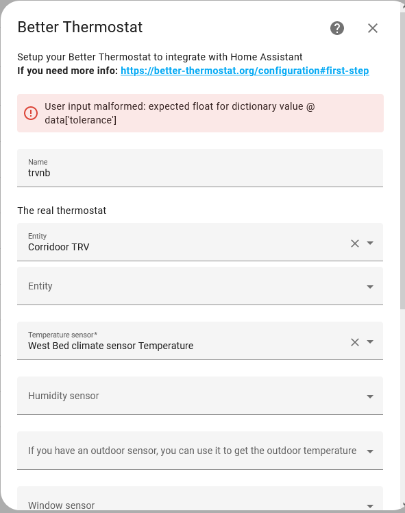 User input Malformed, unable to use internal temp sensor, unable to make new entry, Current ...