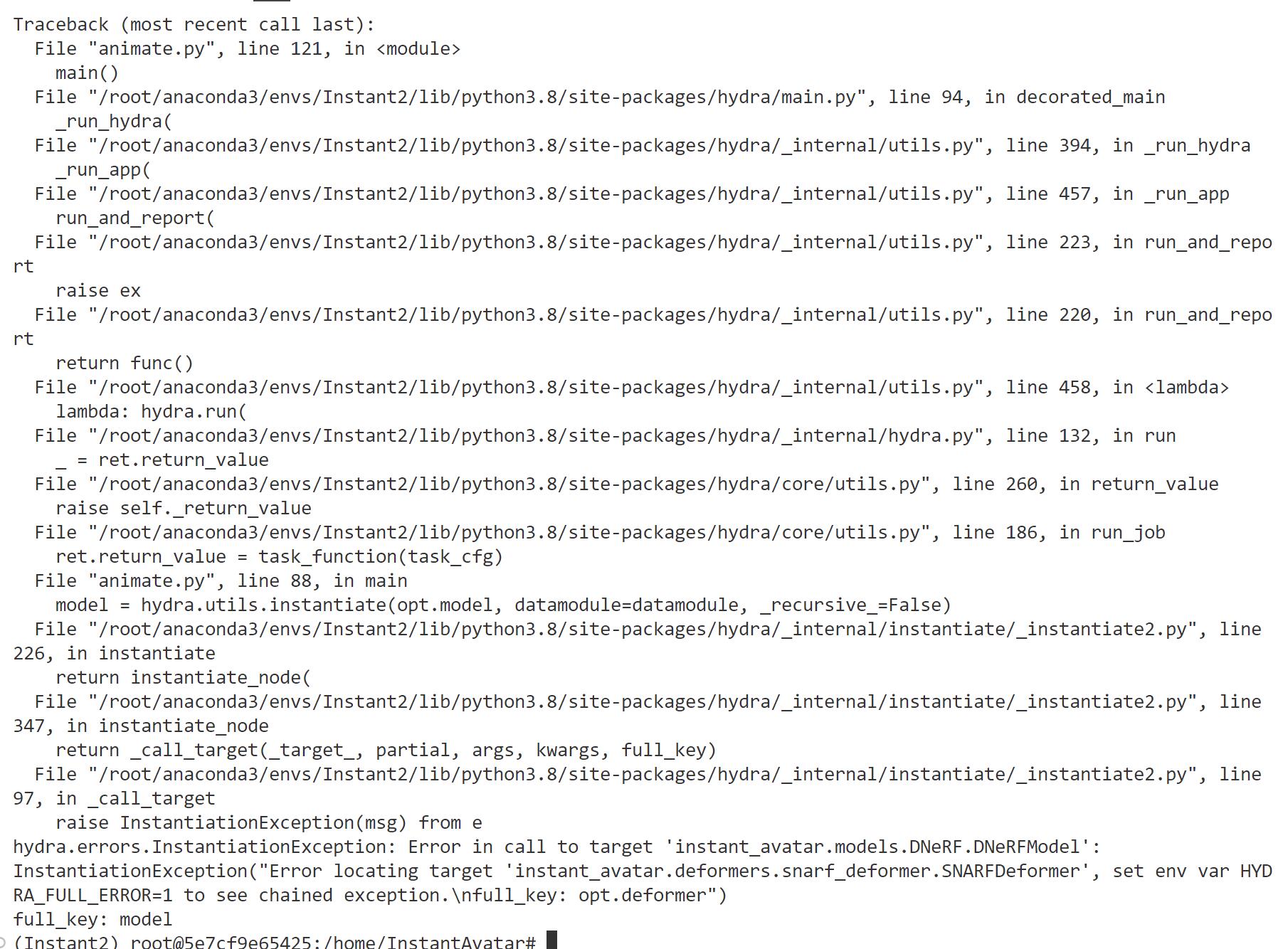 Error locating target 'instant_avatar.models.DNeRF.DNeRFModel' · Issue #1 · tijiang13 ...