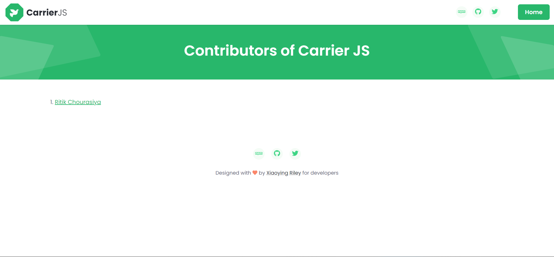 Add Contributors.html in doc folder · Issue #7 · theritikchoure/carrierjs · GitHub