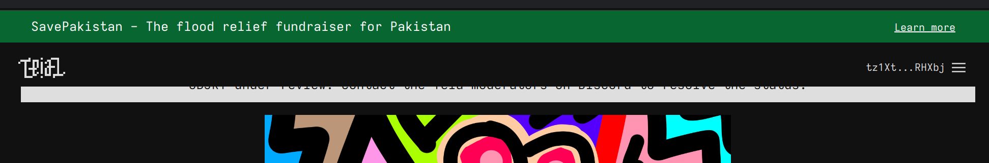 [bug] Banner obscures restricted notice · Issue #197 · teia-community/teia-ui · GitHub