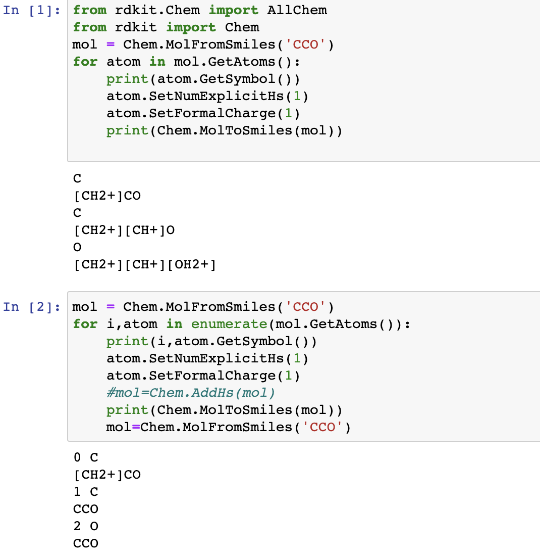 How to add a proton to each heavy atom of a molecule individually? · rdkit rdkit · Discussion ...