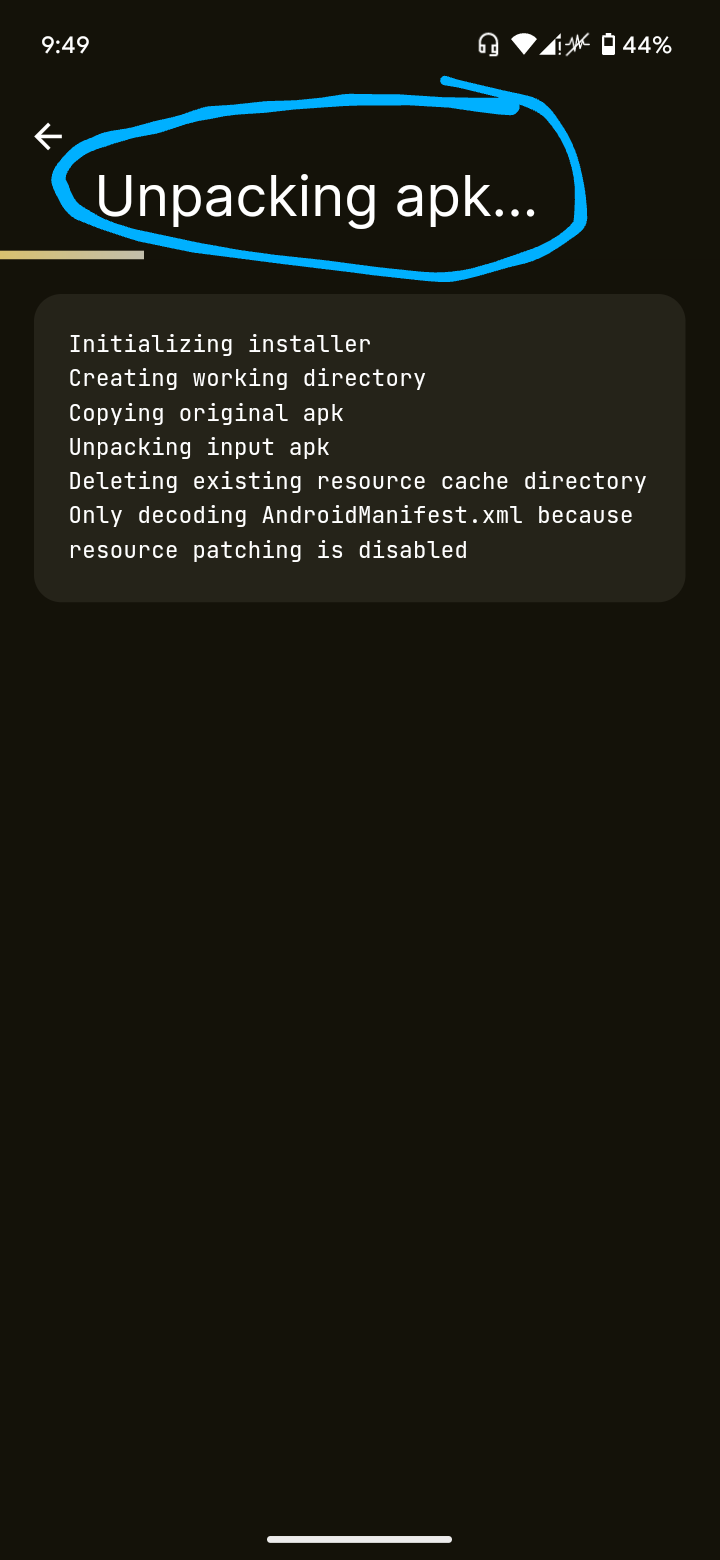 bug: patching app (and more like unpacking apk) text position · Issue ...
