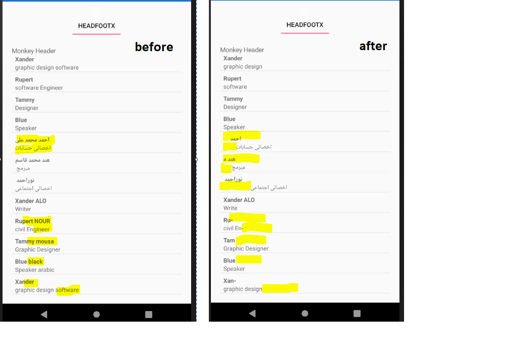 [Bug] Random Disappearance and miss alignment in text while scrolling up and down when using ...