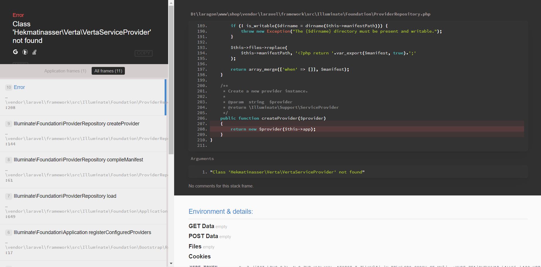 Class 'Hekmatinasser\Verta\VertaServiceProvider' not found · Issue #101 · hekmatinasser/verta ...