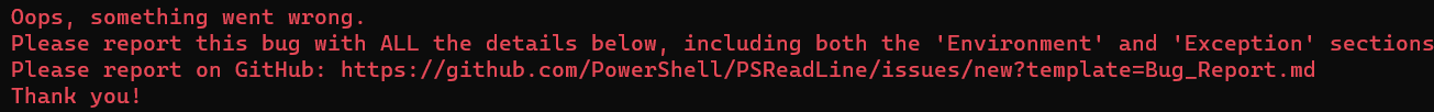 Unable To Load Powershell · Issue 2961 · Powershellpsreadline · Github 