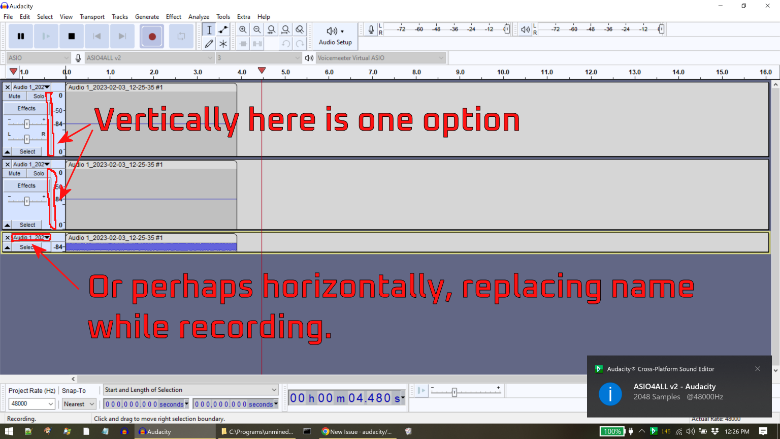 Show monitor meters next to tracks (or in mixer view) when recording ...