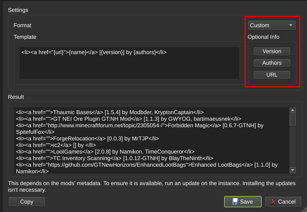 Visual layout bug in mod list export view · Issue #1781 · PrismLauncher/PrismLauncher · GitHub