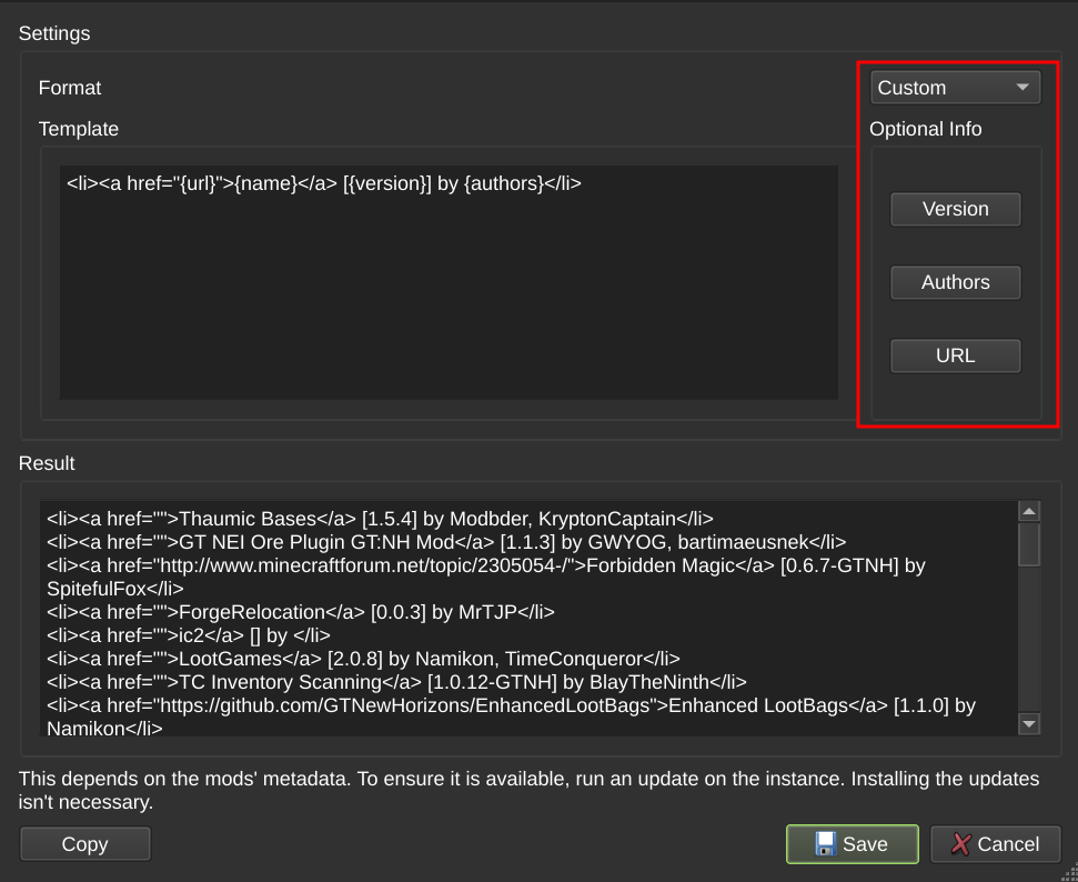Visual layout bug in mod list export view · Issue #1781 · PrismLauncher/PrismLauncher · GitHub